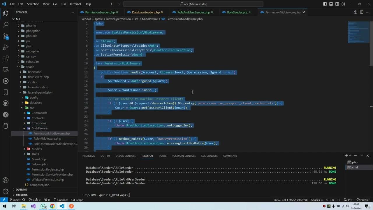 Laravel 10 Api Ve Spatie ile Rol Ve İzin Bazlı Kullanıcı Yetkilendirme - YouTube
