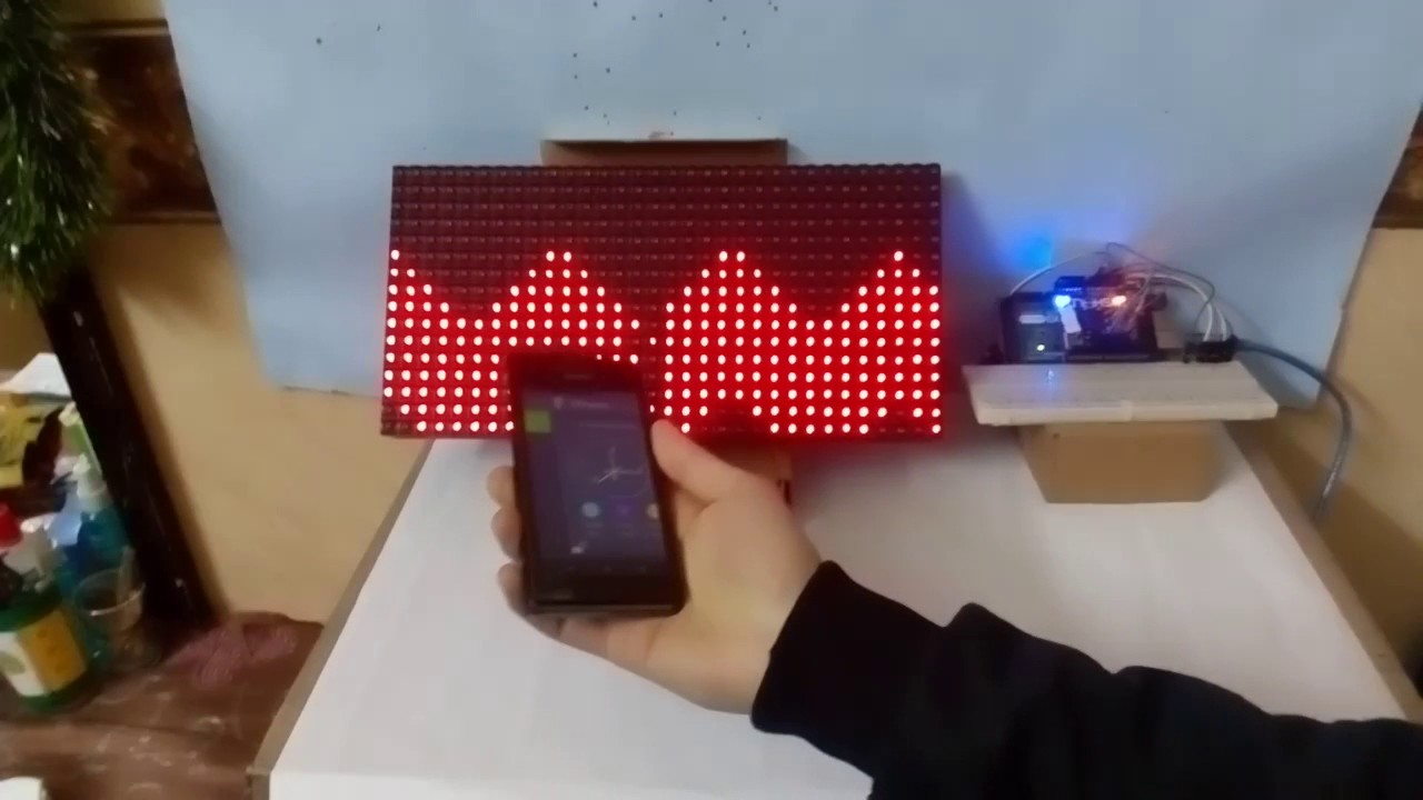 LED Matrix wave move with hand - YouTube