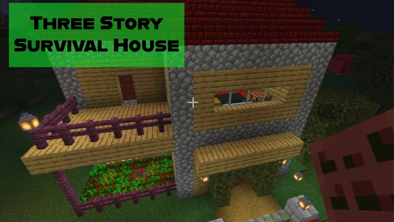 Constructing a 3 Story Survival Home with Everything an Adventurer ...