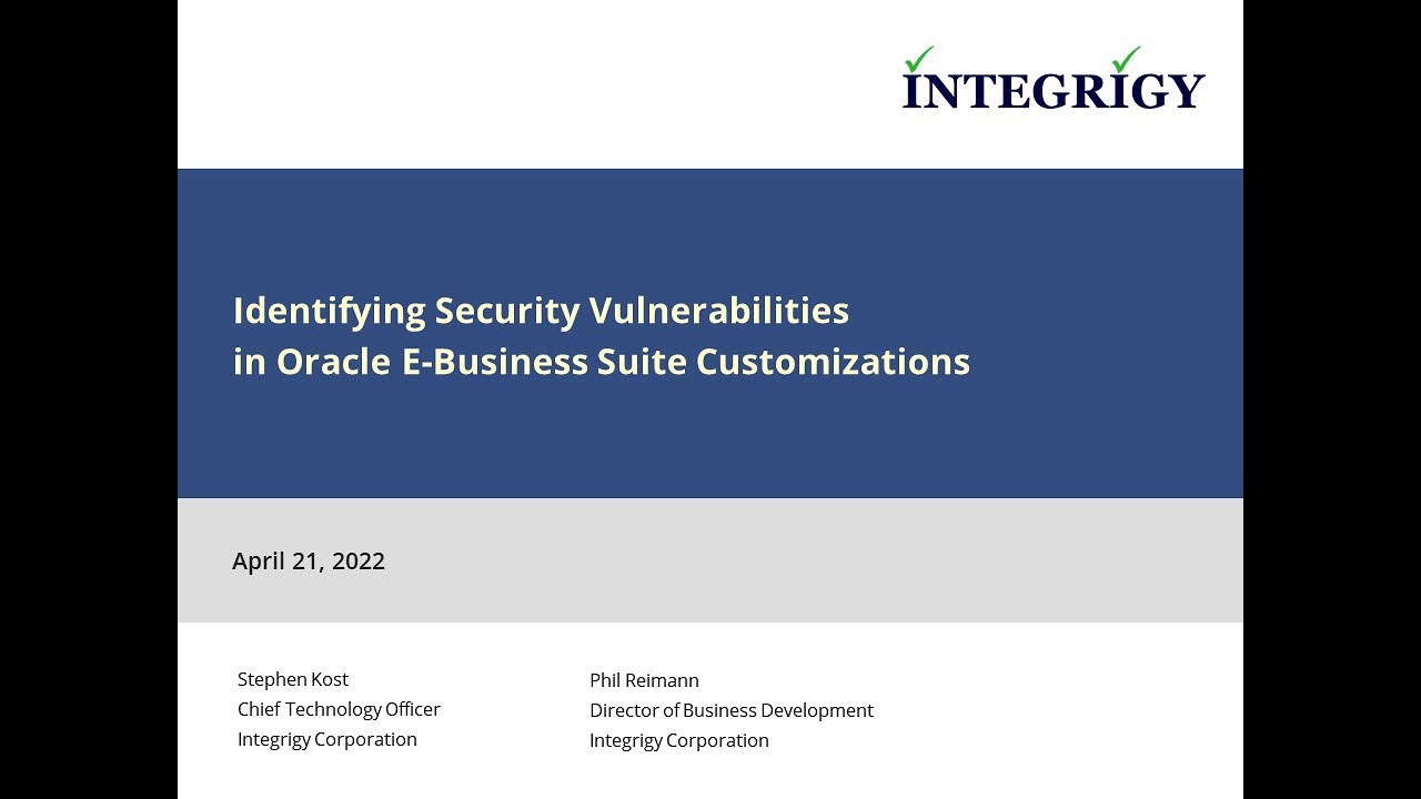 Identifying Security Vulnerabilities in Oracle E Business Suite ...
