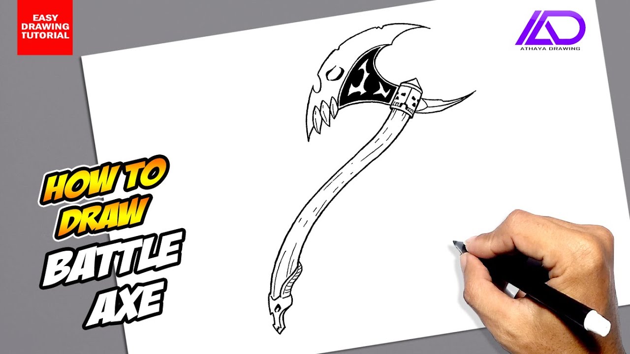 How to draw Battle Axe - YouTube