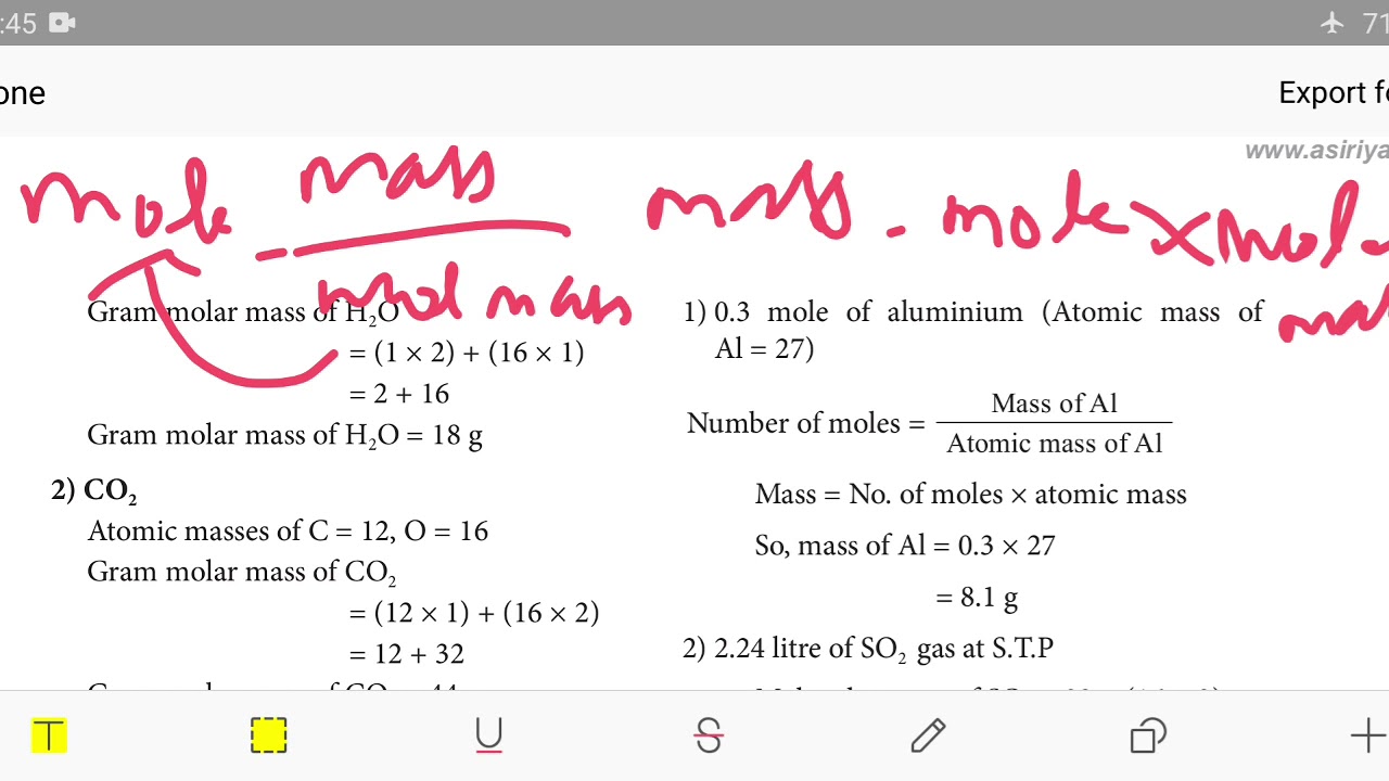 Relationship between Vapour density and molecular mass - YouTube