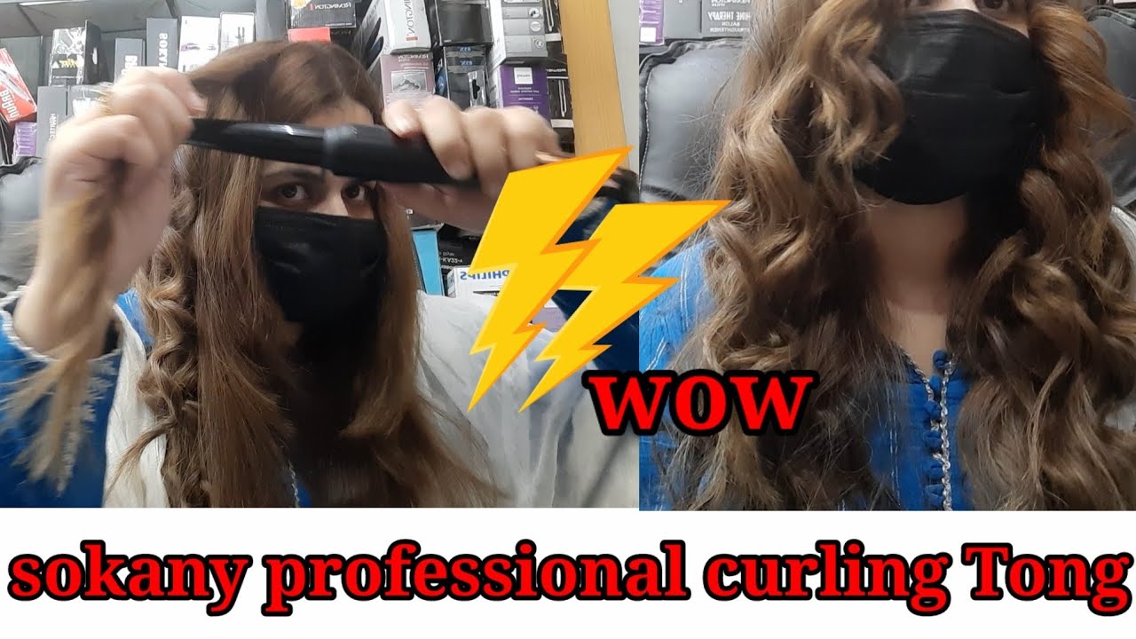 How to use curling tong|| How to curl hair with Tong|| sokany Tong ...