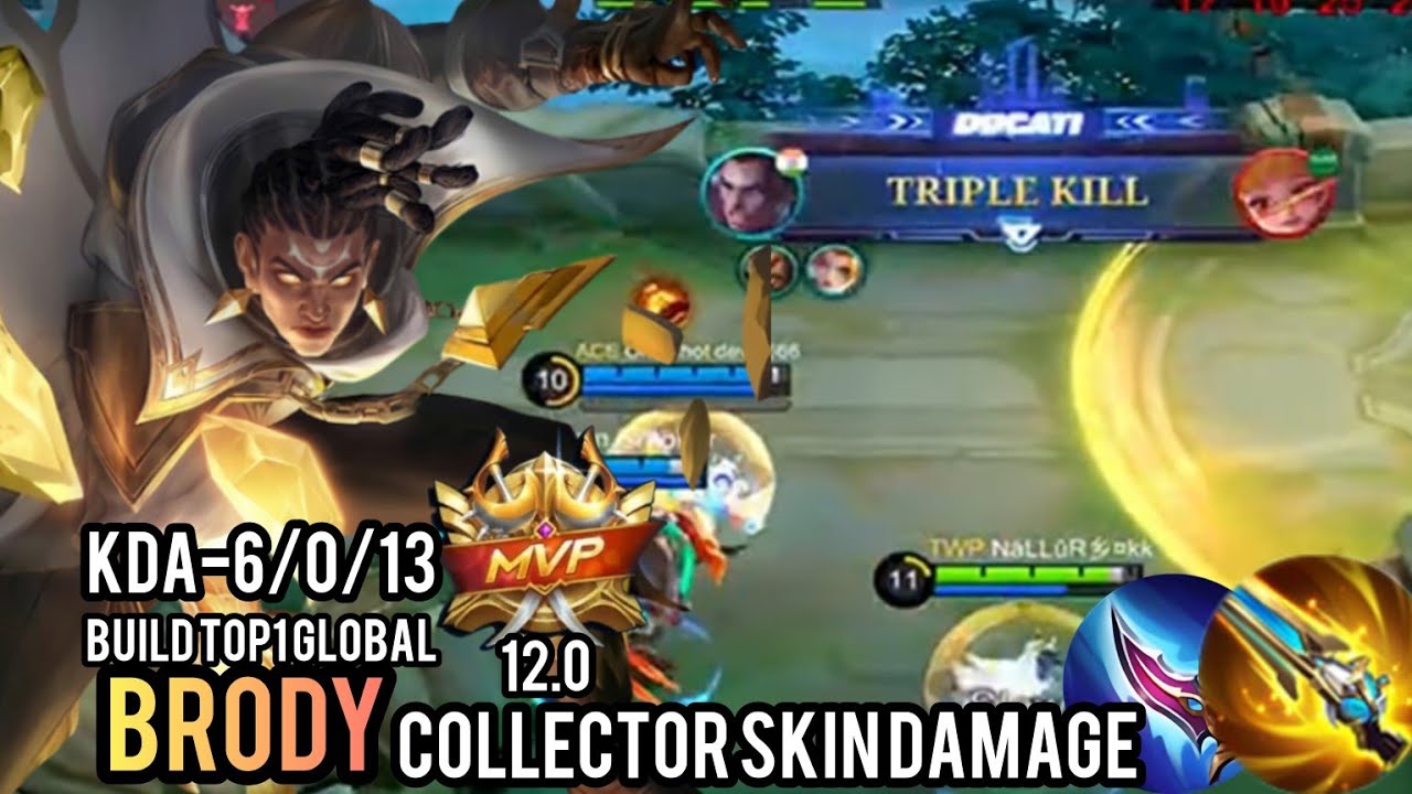 Triple kill !12.0 MVP ! New Brody One Hit Build and Emblem!! - Build ...