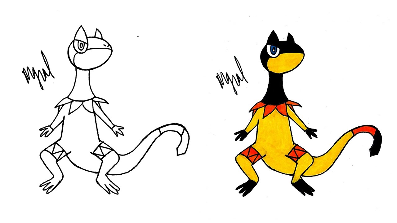 HOW TO DRAW HELIOLISK FROM POKEMON - YouTube