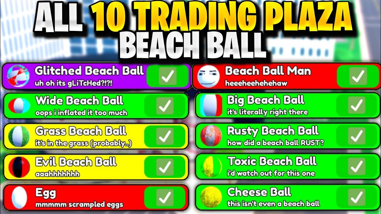 How To Find ALL 10 TRADING PLAZA BEACH BALL LOCATIONS In Toilet Tower ...