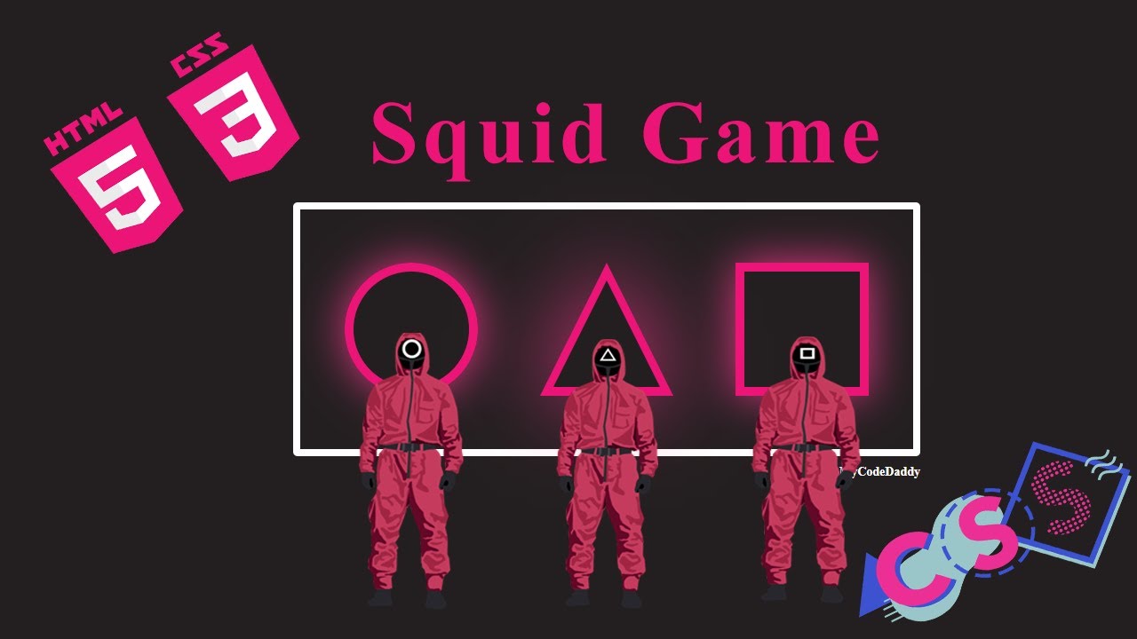 Squid Game Glowing Effects Using Html And Css With Source Code Free Download Youtube