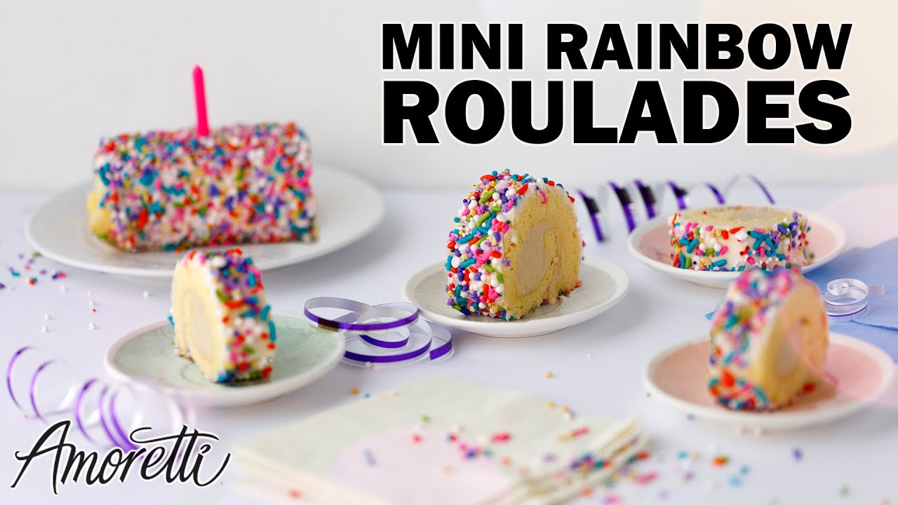 How to Make Mini Roulade Cakes | Rainbow Sprinkle Birthday Cake ...