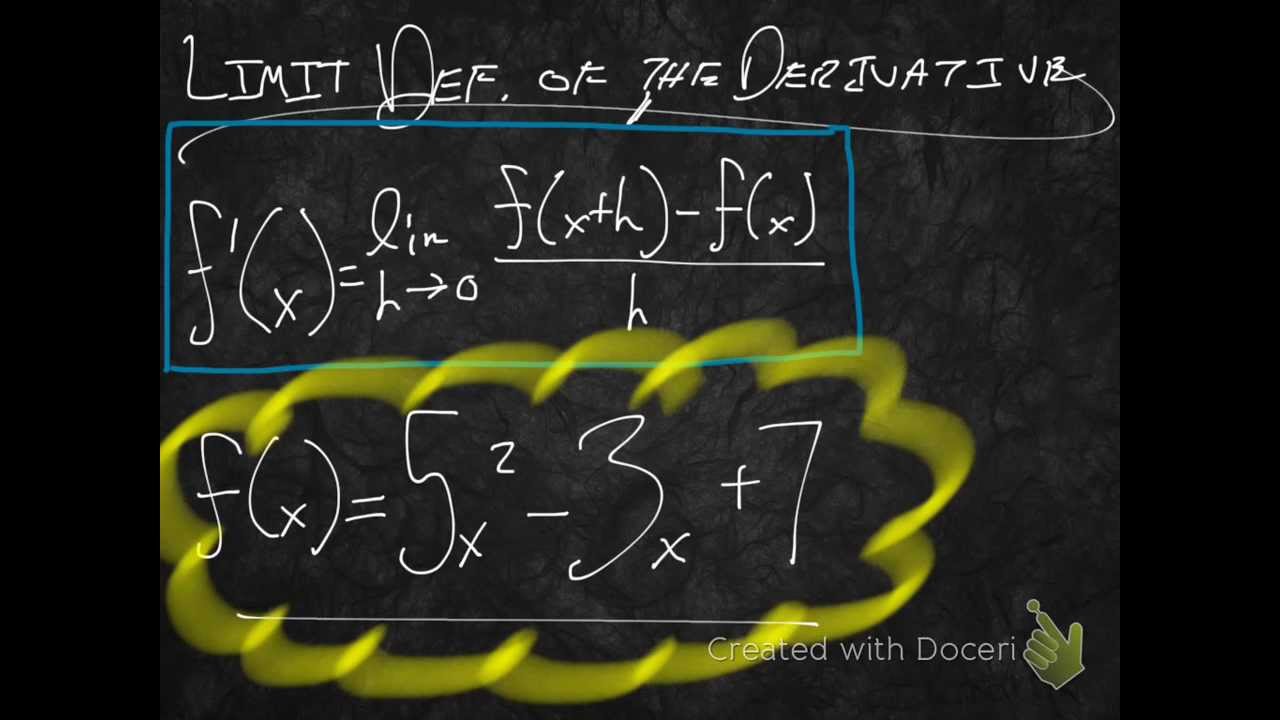 Limit Definition of the Derivative vs. Derivative Rules: 2nd Degree ...