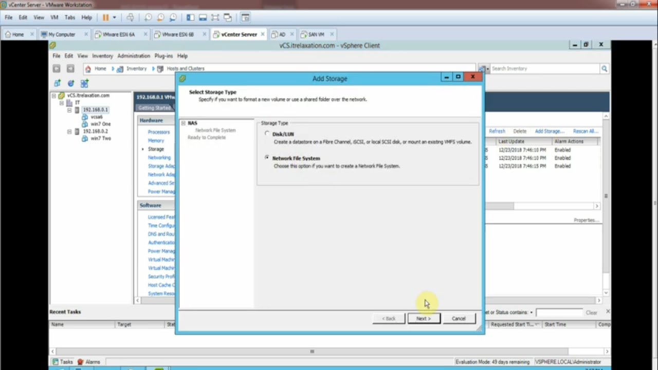 Configure Nfs Datastore In Vmware Esxi Migrate Vm From Shared Storage To Nfs Part 10 Youtube