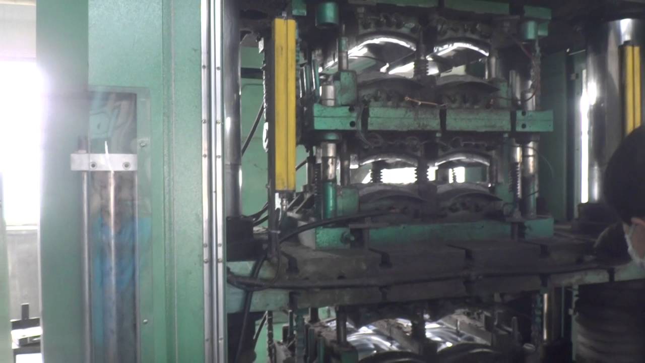 Brake lining press machine - YouTube