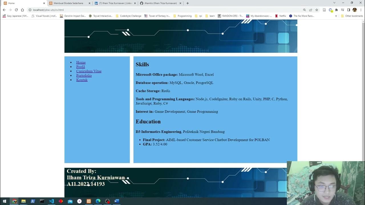 UTS Pemrograman Berbasis Web - Ilham Triza Kurniawan - A11.2022.14193 - YouTube