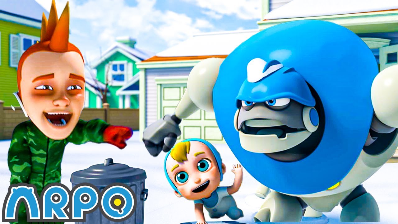 ARPO's Big Snowball Fight | ARPO The Robot- Sports & Games Cartoons for ...