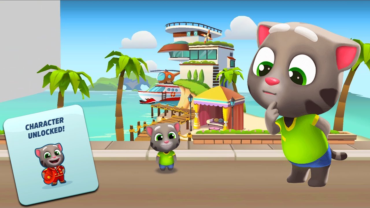 Talking Tom Gold Run Chinese Version - Tom Unlock Fireman Tom in Flower ...