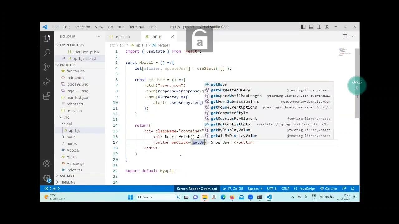 React-11 | fetch( ) api to read data from local json file - YouTube