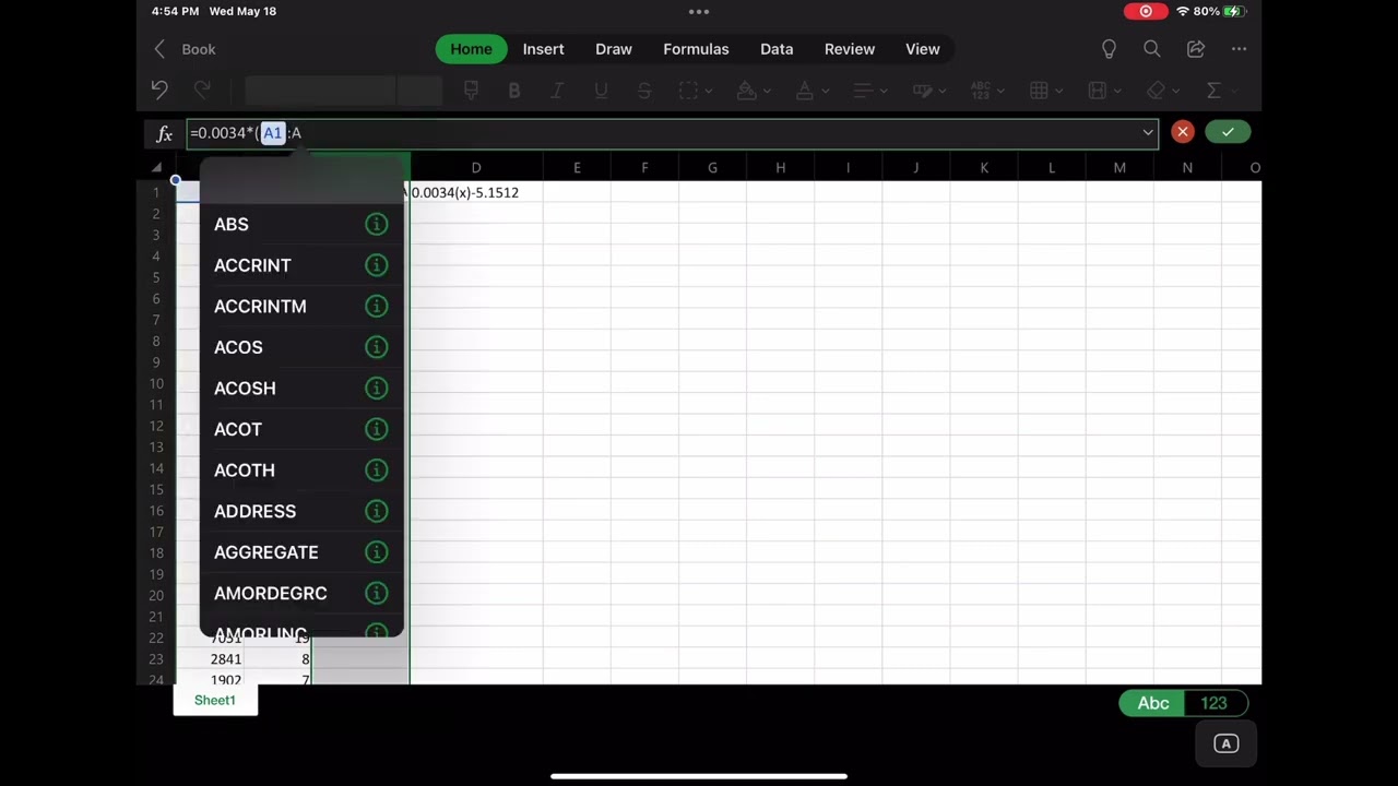Regression Line And Residual Plot On Excel iPad YouTube Regression Line And Residual Plot On Excel iPad YouTube
