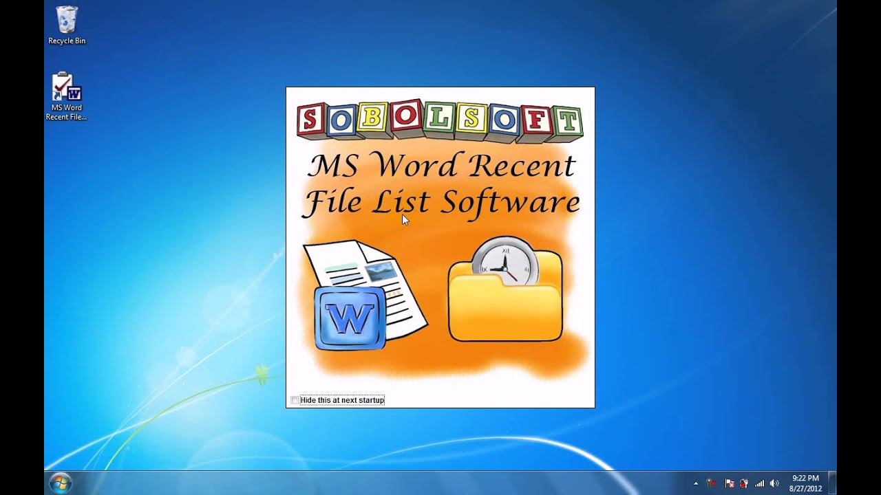 How To Use MS Word Recent File List Software - YouTube