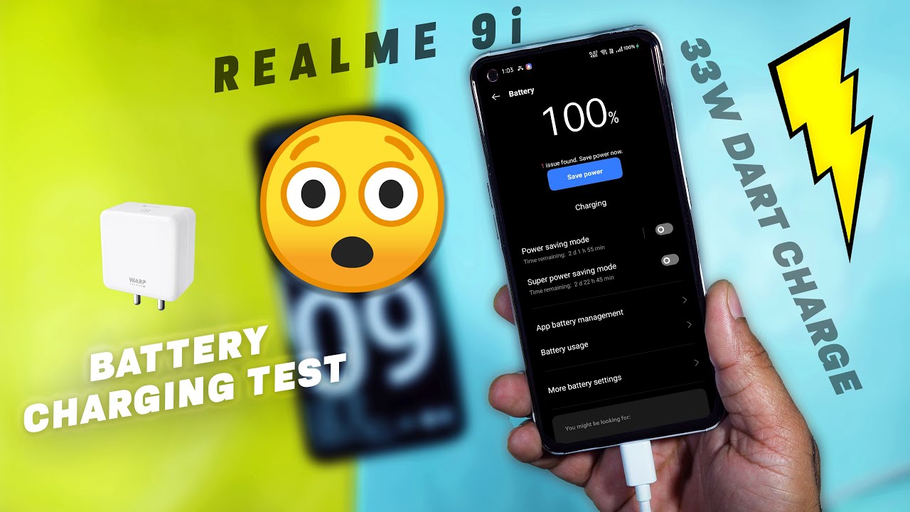 Realme 9i Battery Charging Test 0% to 100% + 5000mAh + 33W Dart Charger ...