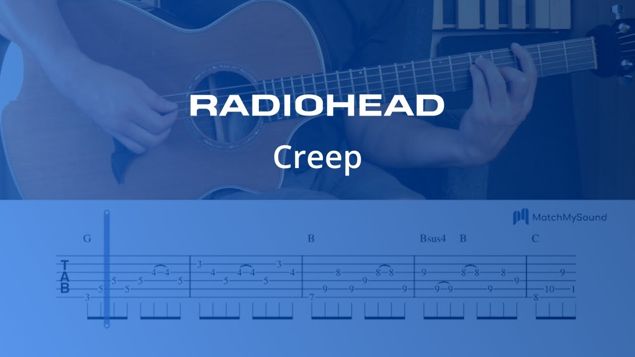 "Creep" intro chords arpeggio on acoustic guitar - YouTube