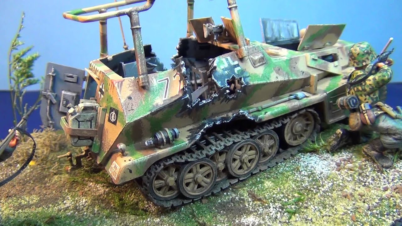 Knocked out SdKfz. 250 - YouTube