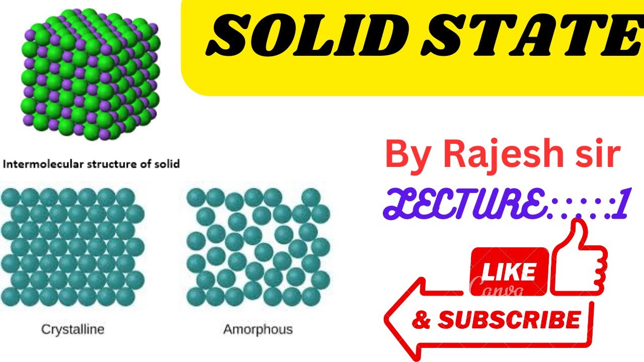 Solid state////lecture:::1//Cee physical chemistry by Rajesh sir with ...