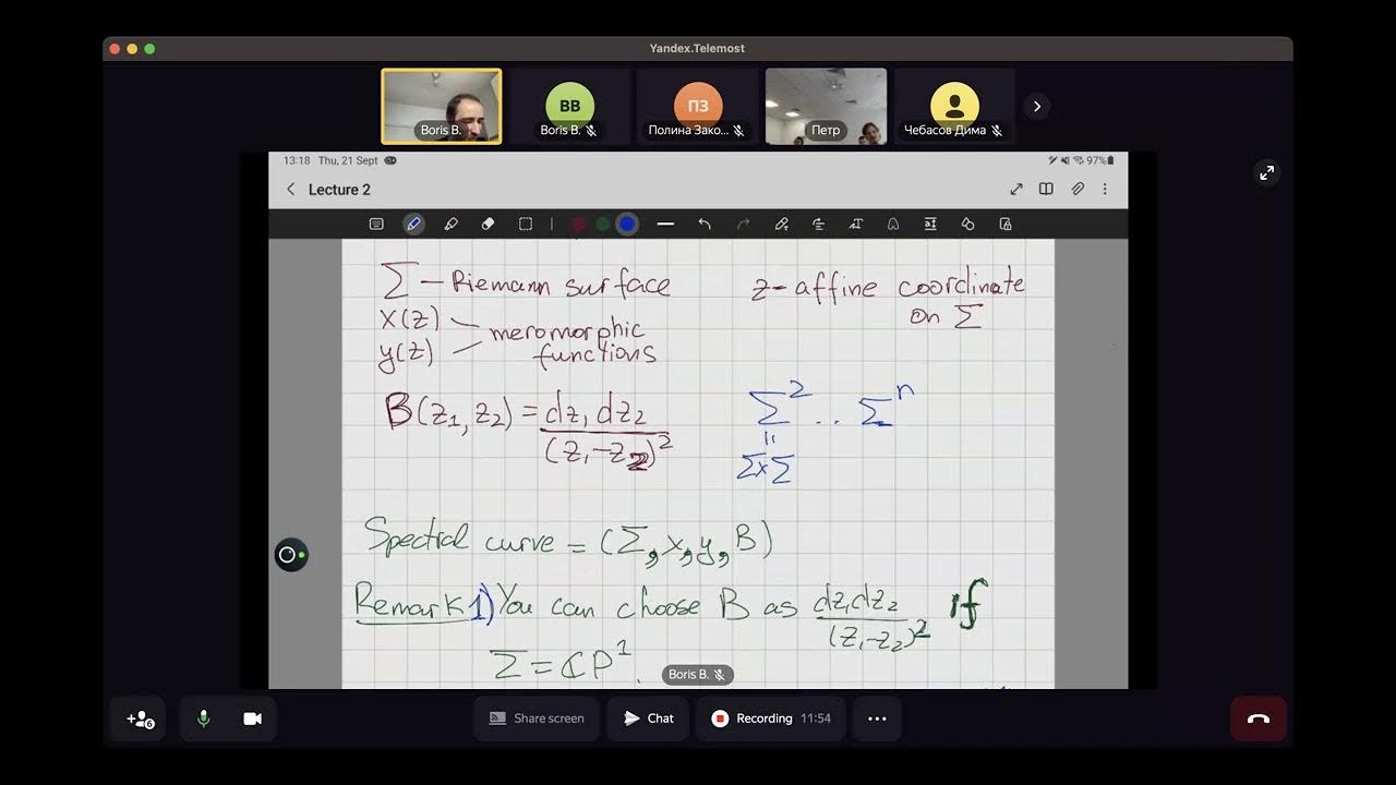 Dunin-Barkovskiy P. I. Bychkov B. S. Introduction to Topological Recursion. 21.09.2023. - YouTube