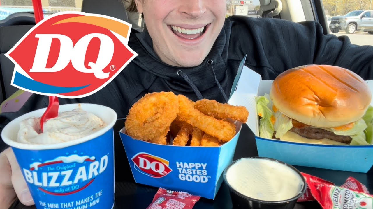 DAIRY QUEEN EATING SHOW AND REVIEW (surprisingly delicious) - burger ...