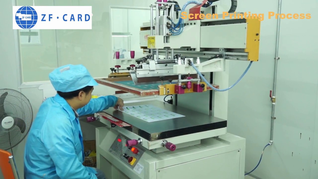 Smart Card Screen Printing Process-www.zfcards.com - YouTube