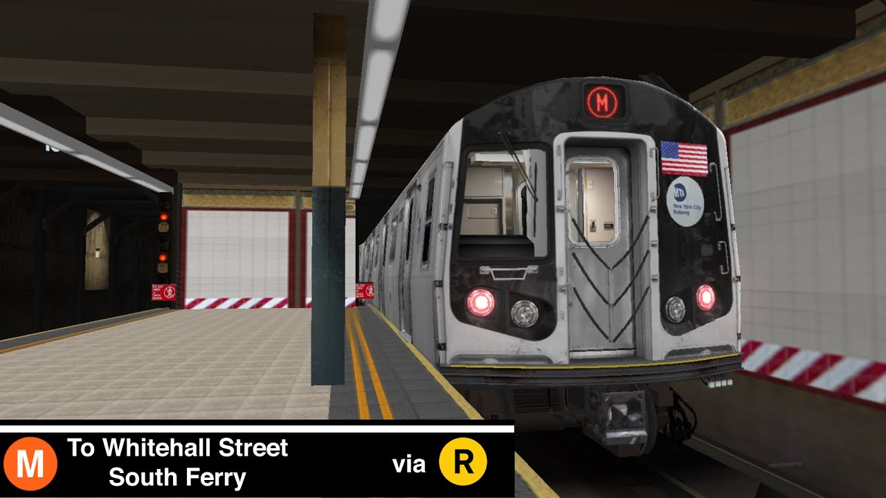 OpenBVE HD: R160 (M) to Whitehall Street - South Ferry - YouTube