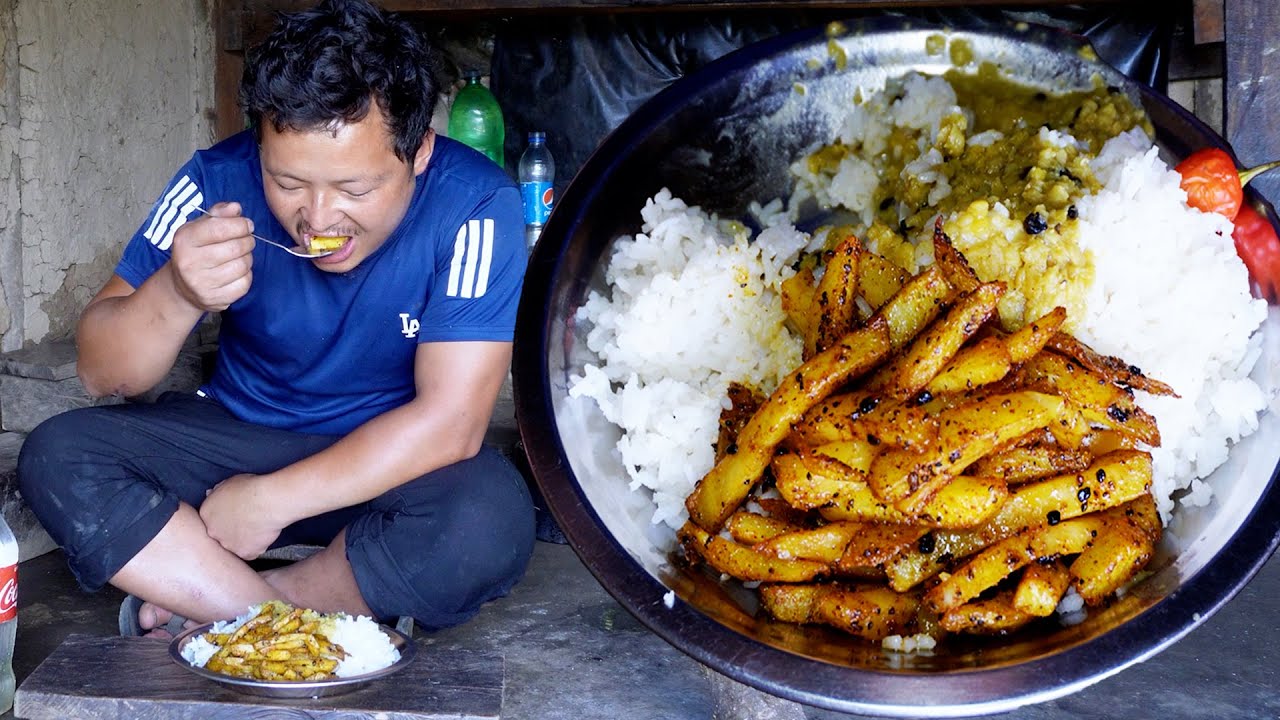 rojan's cooking recipe in the farm house || life in rural Nepal ...