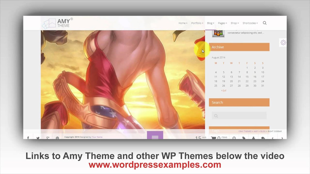 Amytheme Wordpress Theme - WP Theme Amy Theme Preview / Demo - YouTube