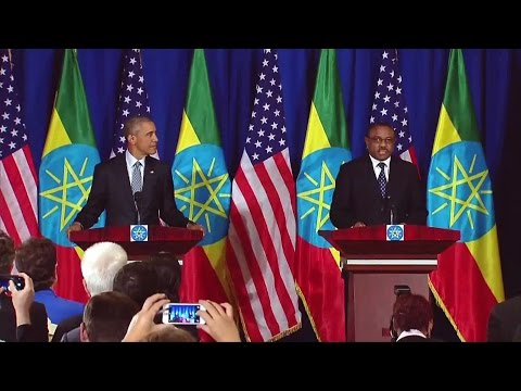In Ethiopia, Obama Hails Democracy Despite Recent Election Where Ruling Party Won 100% of Seats