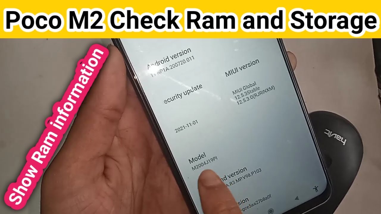 How to check ram and Storage in poco m2 - YouTube