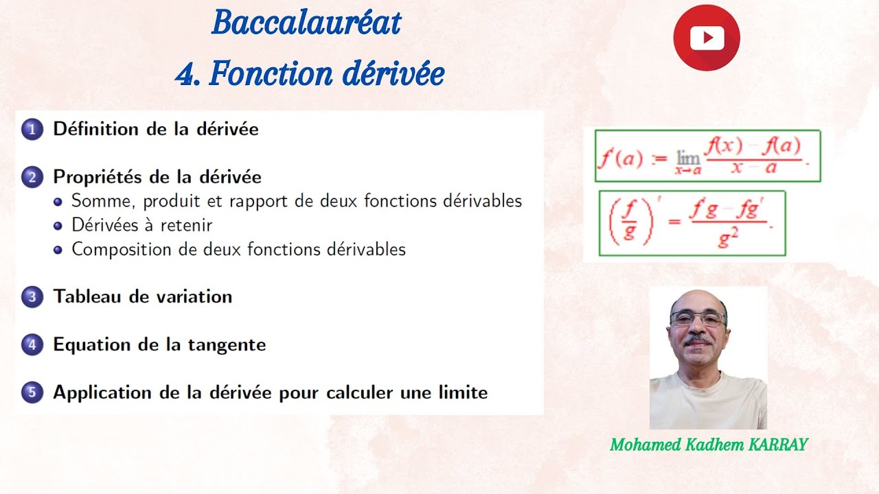 BAC #4 | Fonction dérivée, Dérivation en Mathématiques: Cours Complet ...