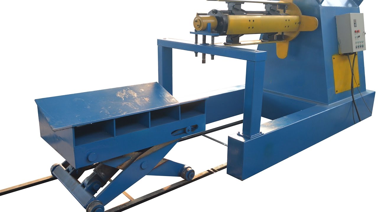 10 ton auto decoiler with coil car - YouTube