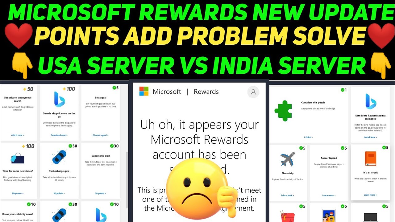 Microsoft Rewards Points Add Problem Solve | Usa Server VS India Server ...