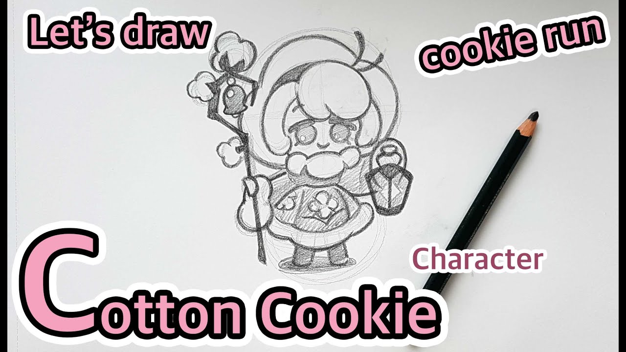 Let’s draw a Cotton Cookie/cookie run/howtodraw/pencil drawing - YouTube