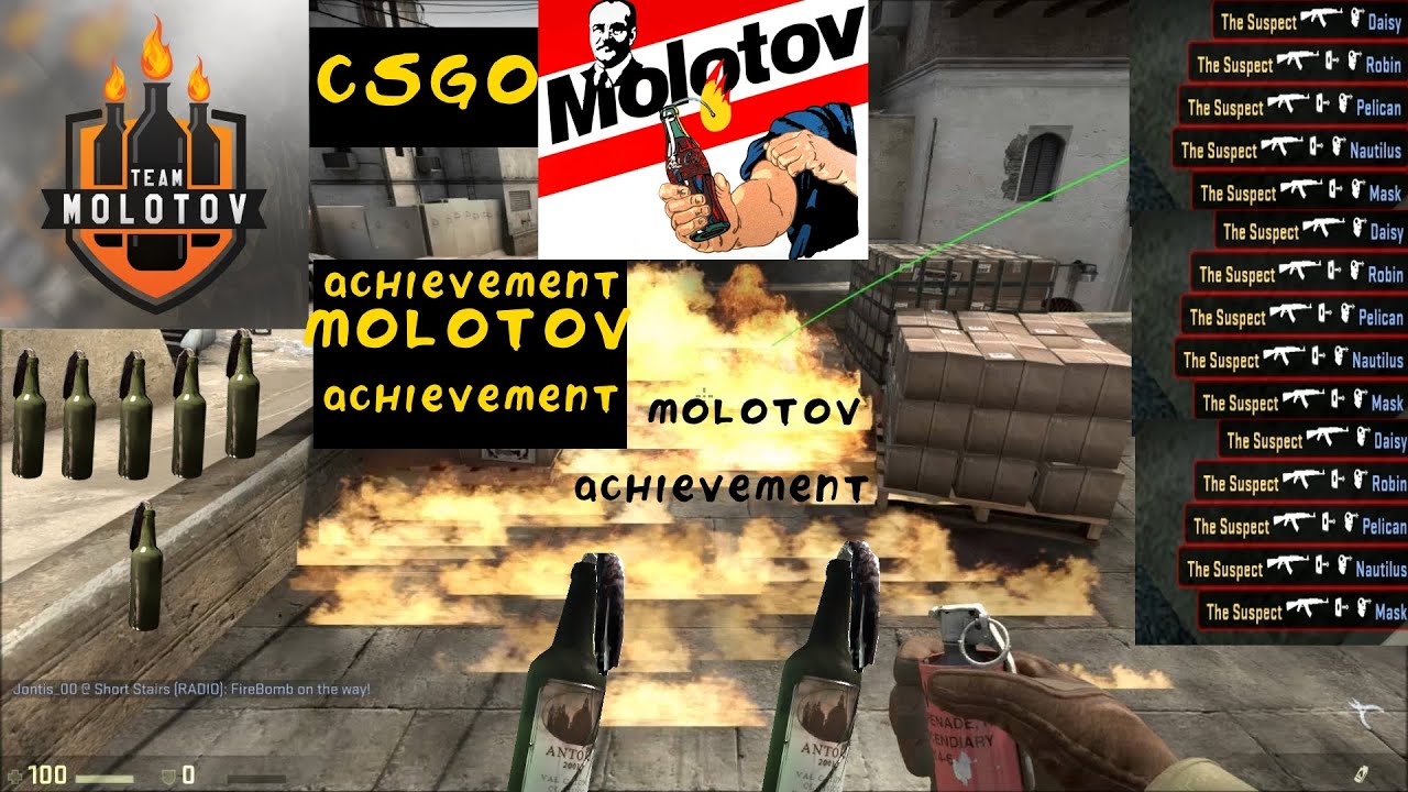 CSGO 100 MOLOTOV KILL-MOLOTOV ACHIEVEMENT - YouTube