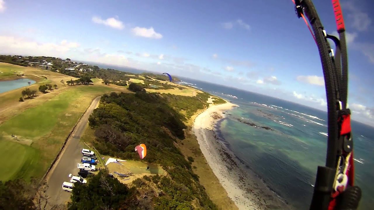 140301 Paragliding Flinders Golf Course Victoria Australia - YouTube