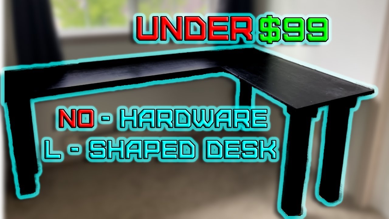 DIY L-Shaped desk from only construction lumber! - YouTube