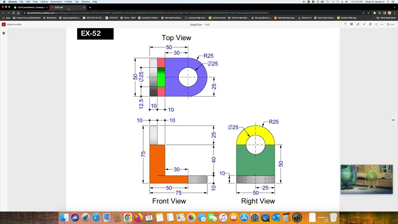 Onshape Ex52 Technical Drawing - YouTube