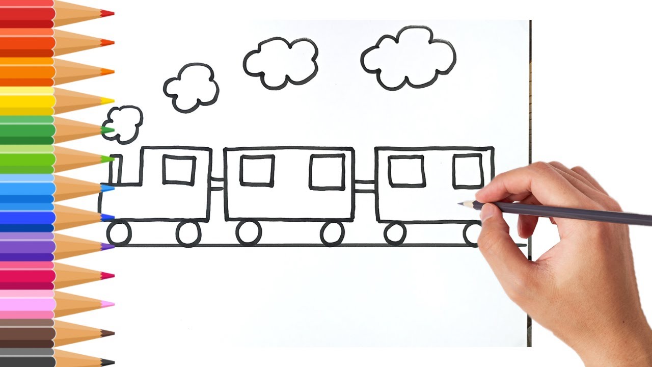 Easy train drawing step by step - YouTube