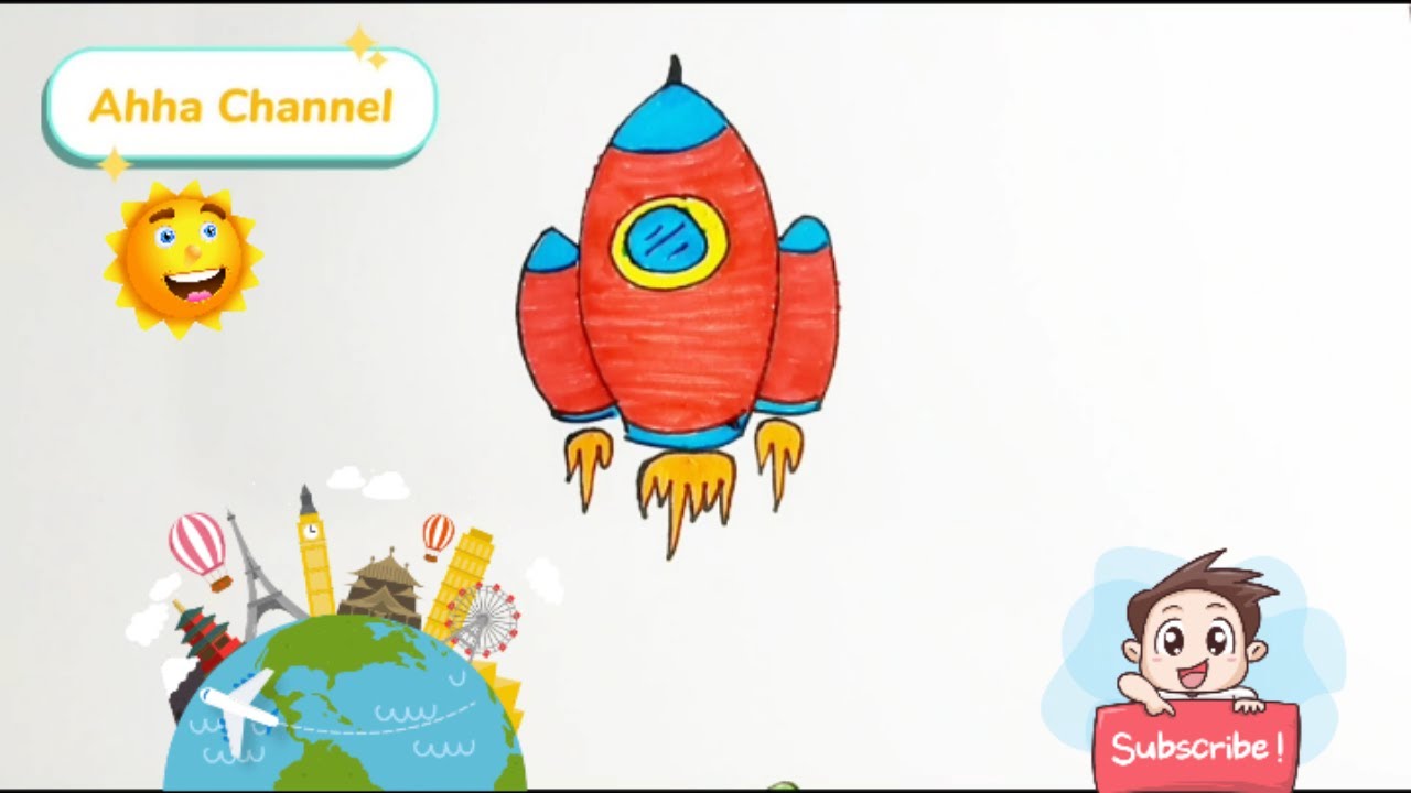 how to draw a rocket for kids - YouTube