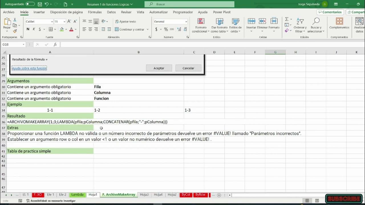 Función ArchivoMakeArray en Excel - YouTube