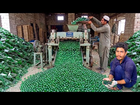 Incredible Process of Recycling Waste Glass Without Safety Equipment-Mass Production of Glass Marble