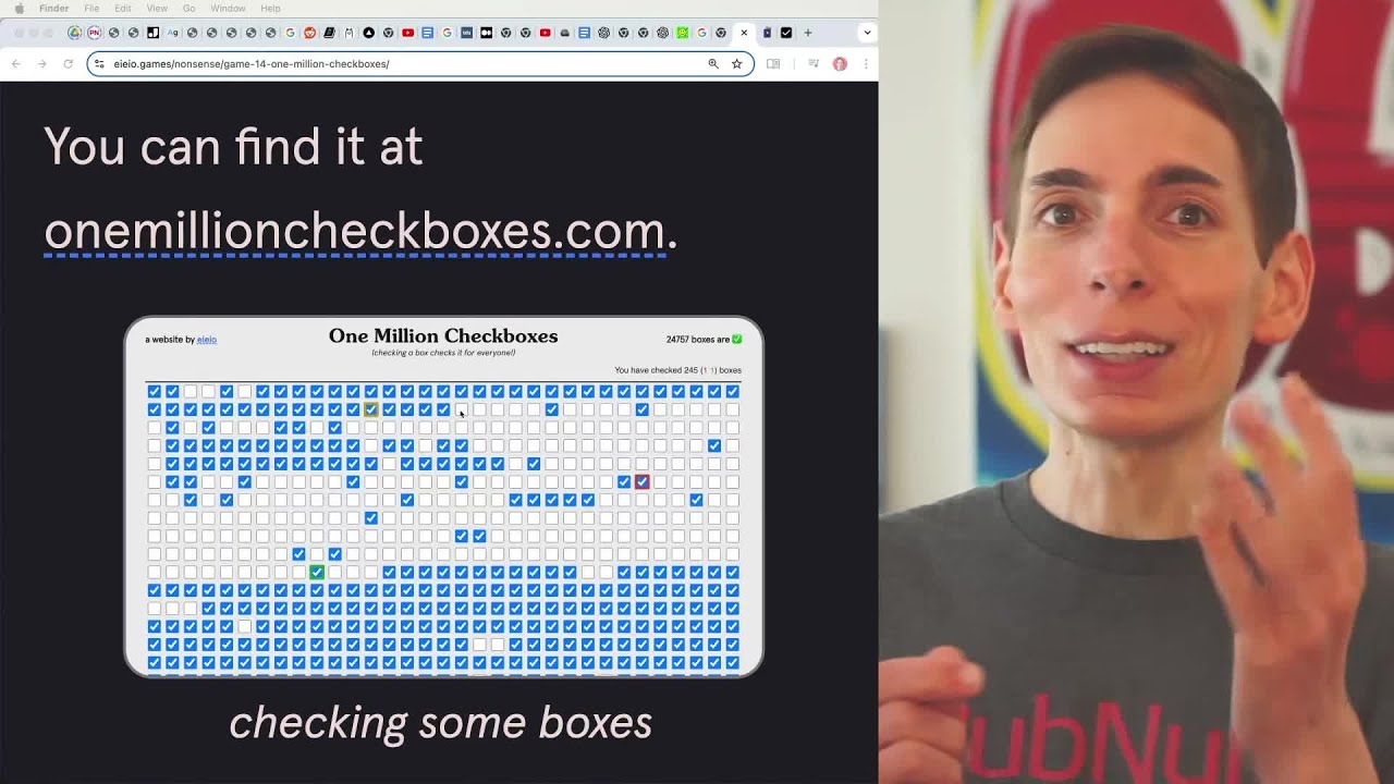 One Million Checkboxes built with Redis WebSockets and Bit Arrays - YouTube