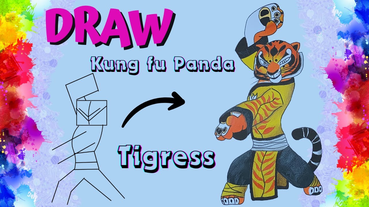 How to draw Tigress from Kung fu Panda? || Easy Tiger Drawing || Step ...
