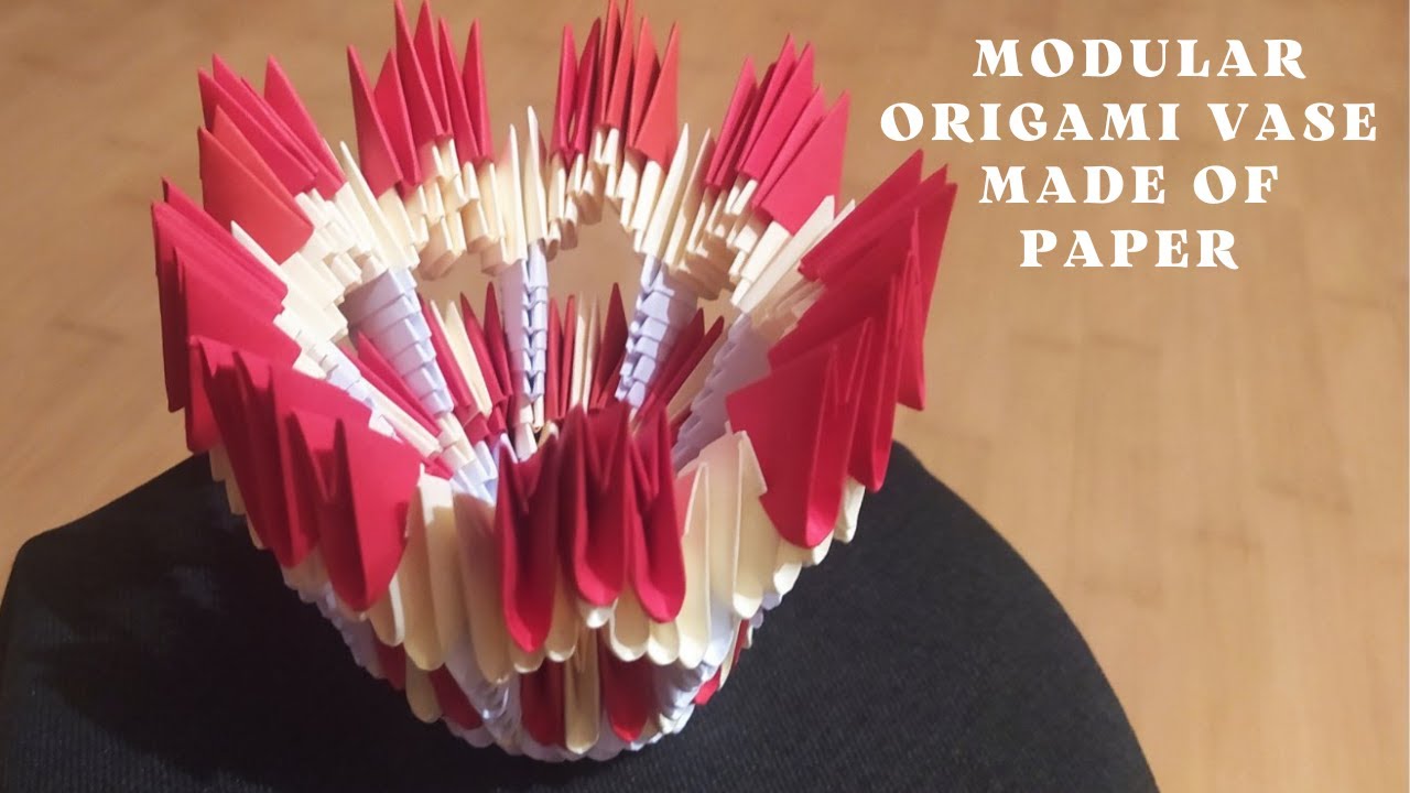 Modular origami vase made of paper. Do-it-yourself products - YouTube