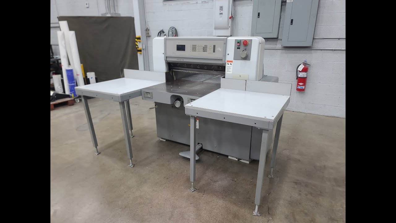 1996 Polar 78E 32in Programmable Paper Cutter w/ Air Table - YouTube