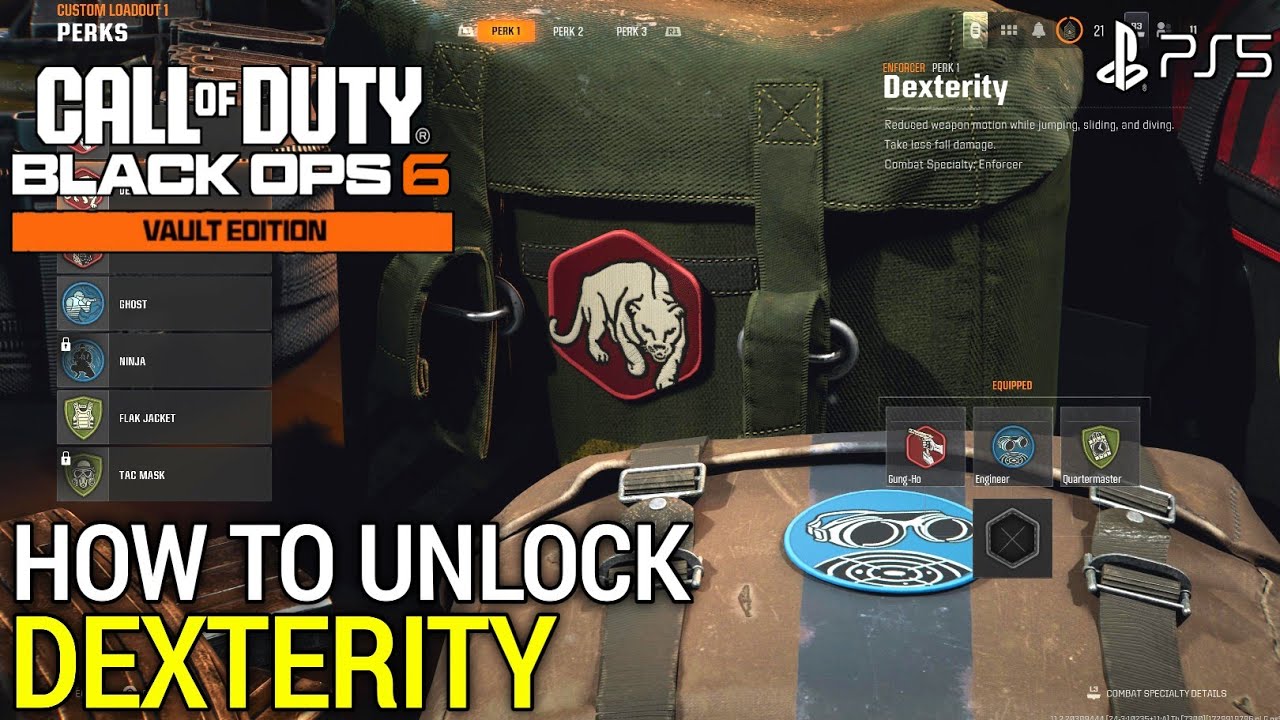 How to Get Dexterity Perk BO6 Dexterity Perk Unlock BO6 | How to Unlock ...